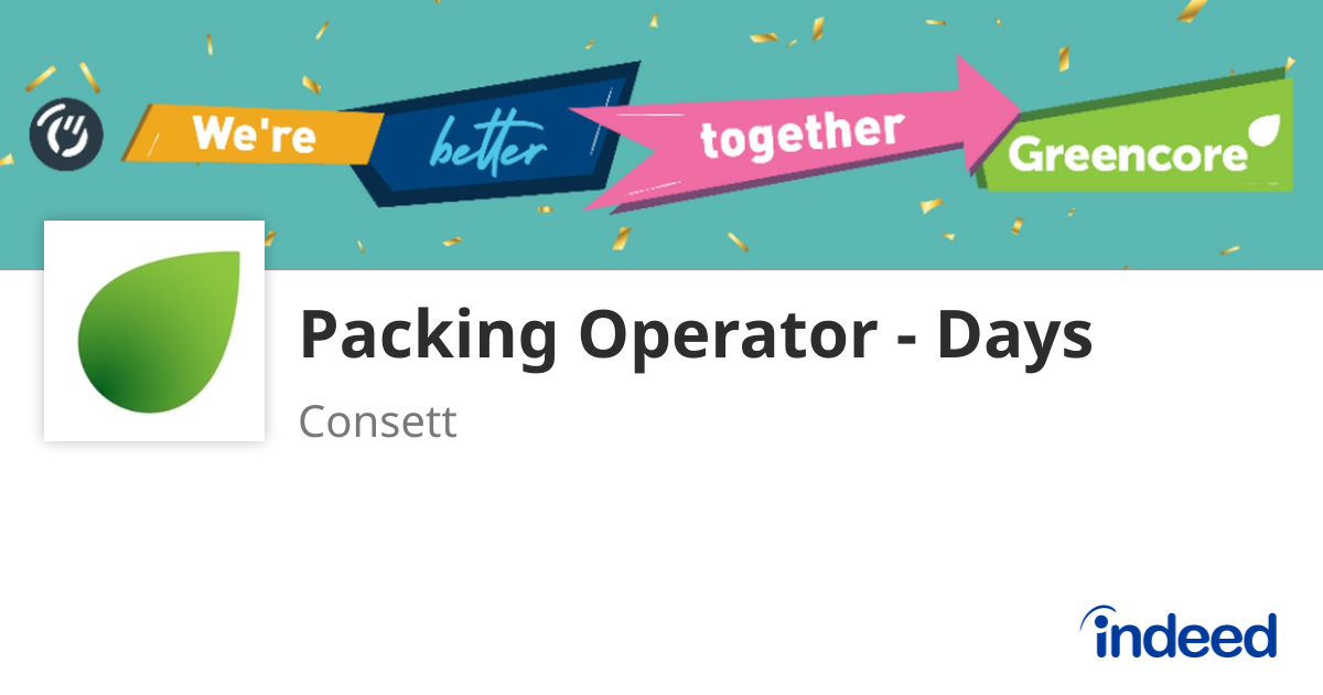 Packing Operator - Days - Consett DH8 7NU - Indeed.com