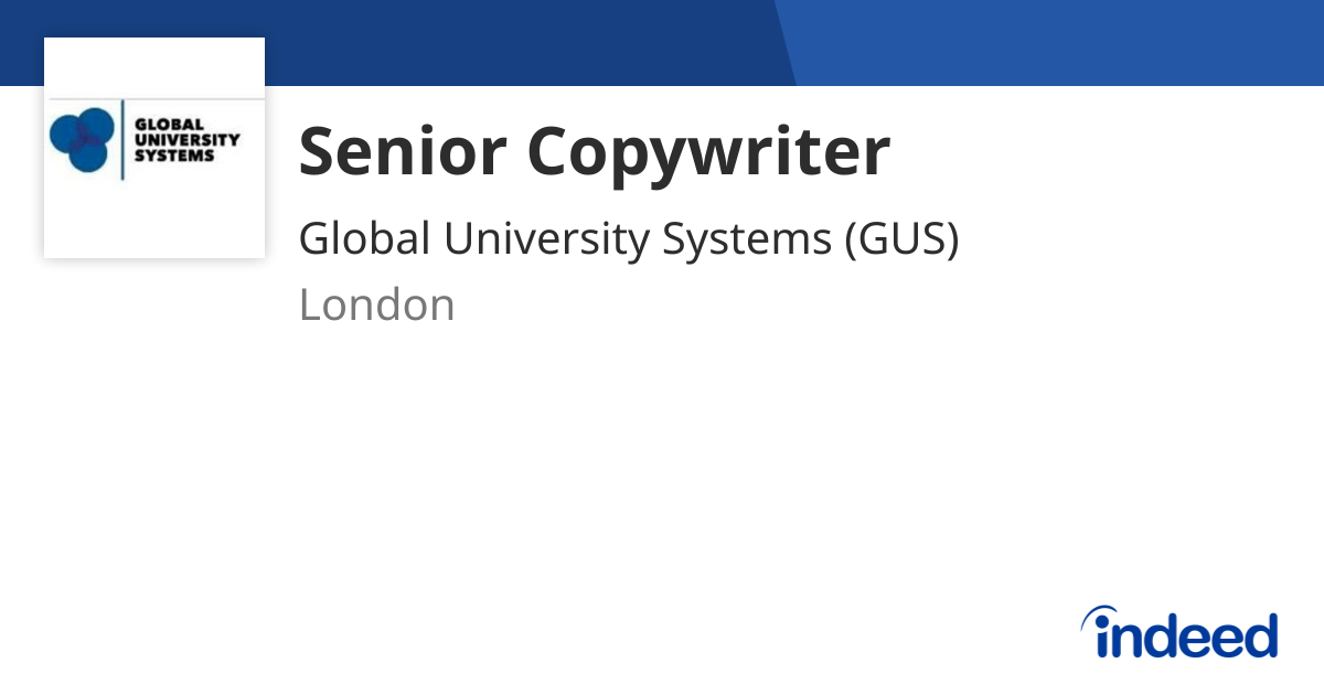 Senior Copywriter - London EC1N - Indeed.com