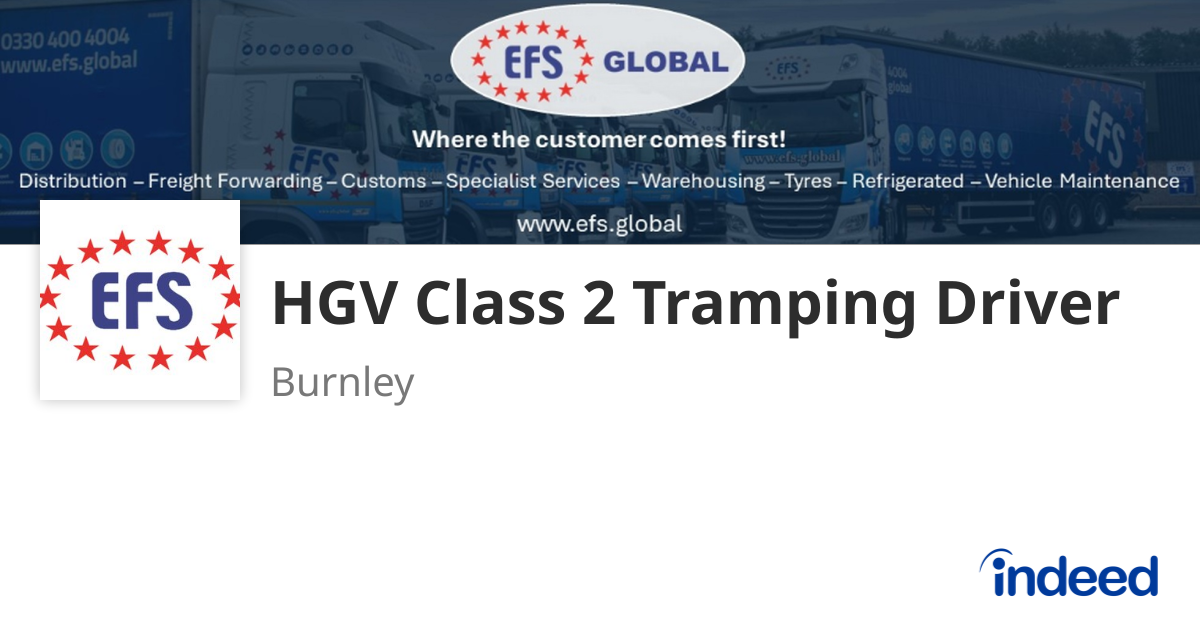 HGV Class 2 Tramping Driver - Burnley BB11 5SX - Indeed.com