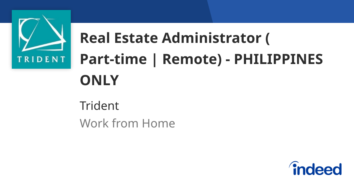 Real Estate Administrator ( Part-time | Remote) - PHILIPPINES ONLY ...