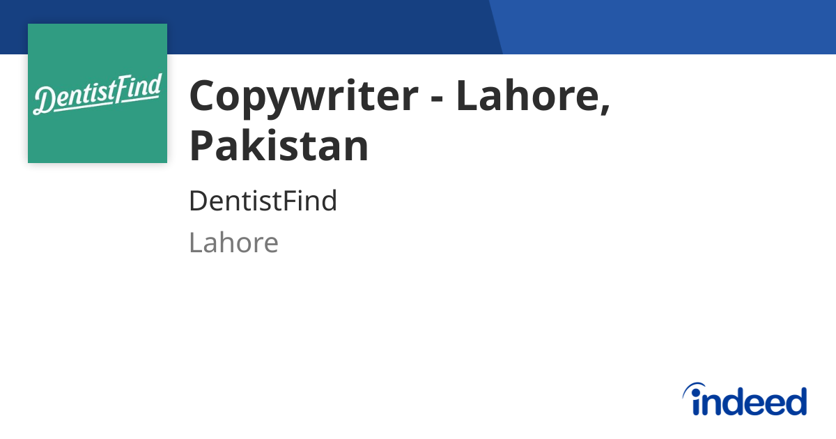 Copywriter - Lahore, Pakistan - Lahore - Indeed.com