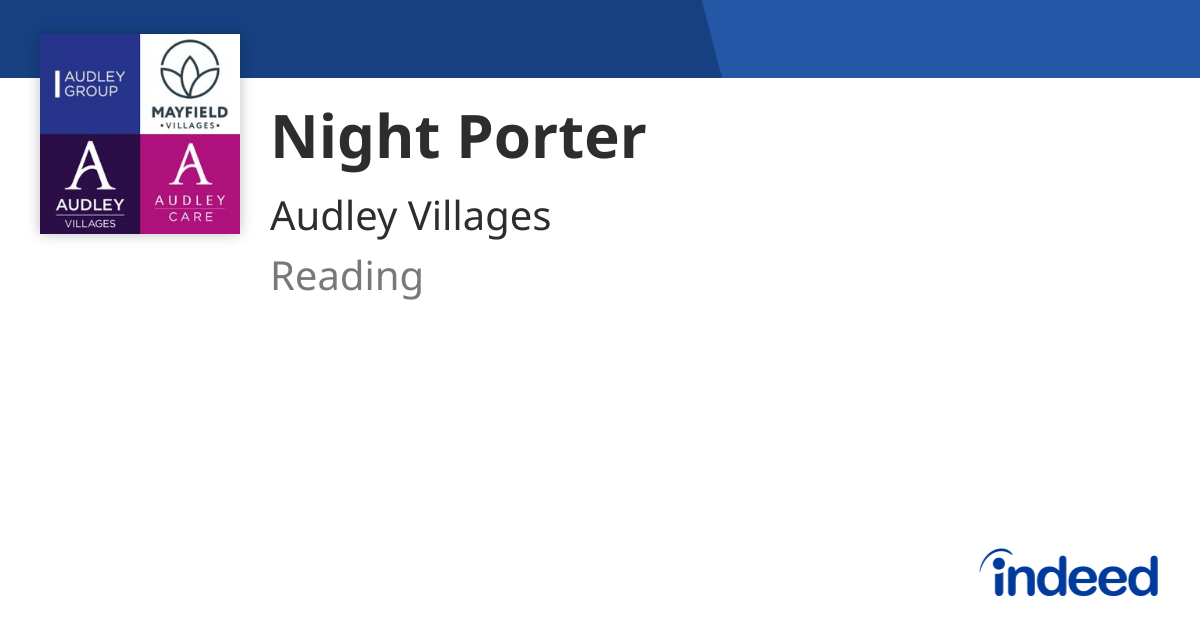 Night Porter - Reading RG1 - Indeed.com