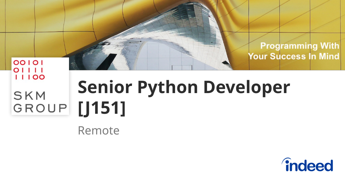 Senior Python Developer [J151] - Remote - Indeed.com