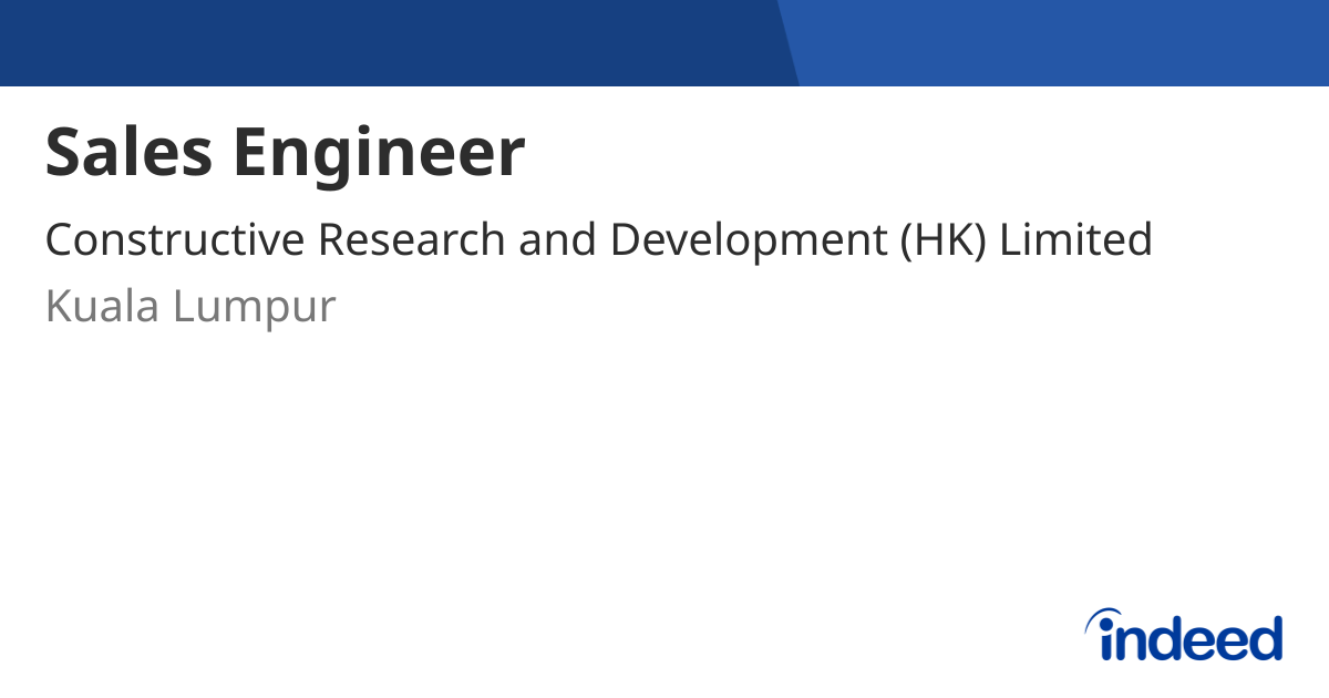 Sales Engineer - Kuala Lumpur - Indeed.com