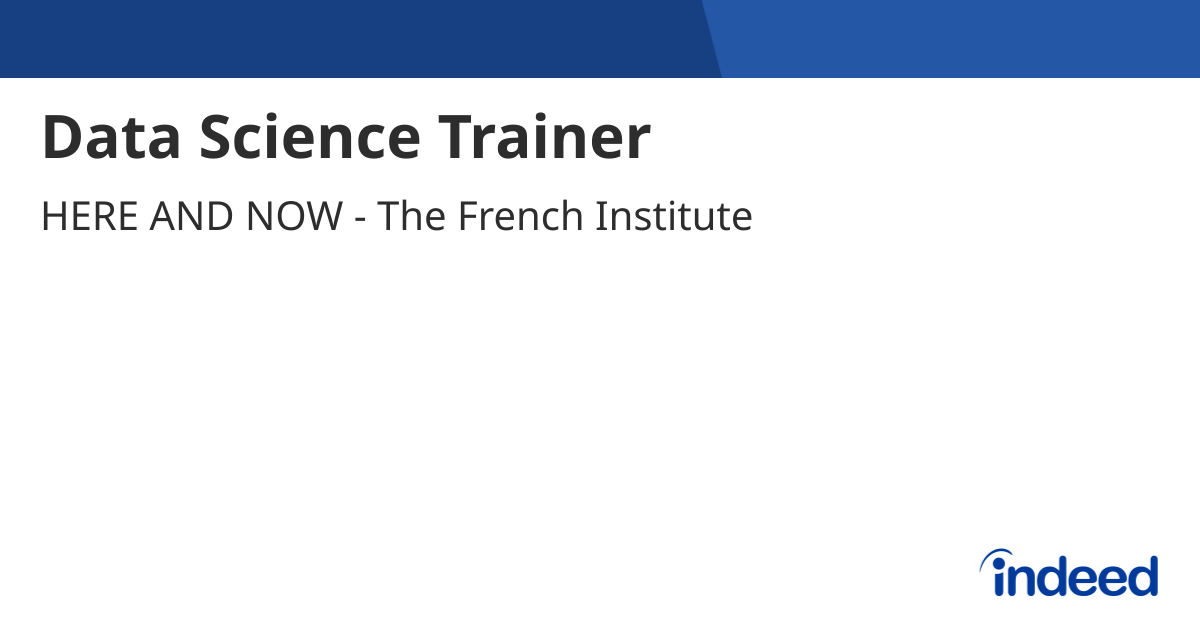 Data Science Trainer - Aminjikarai, Chennai, Tamil Nadu - Indeed.com