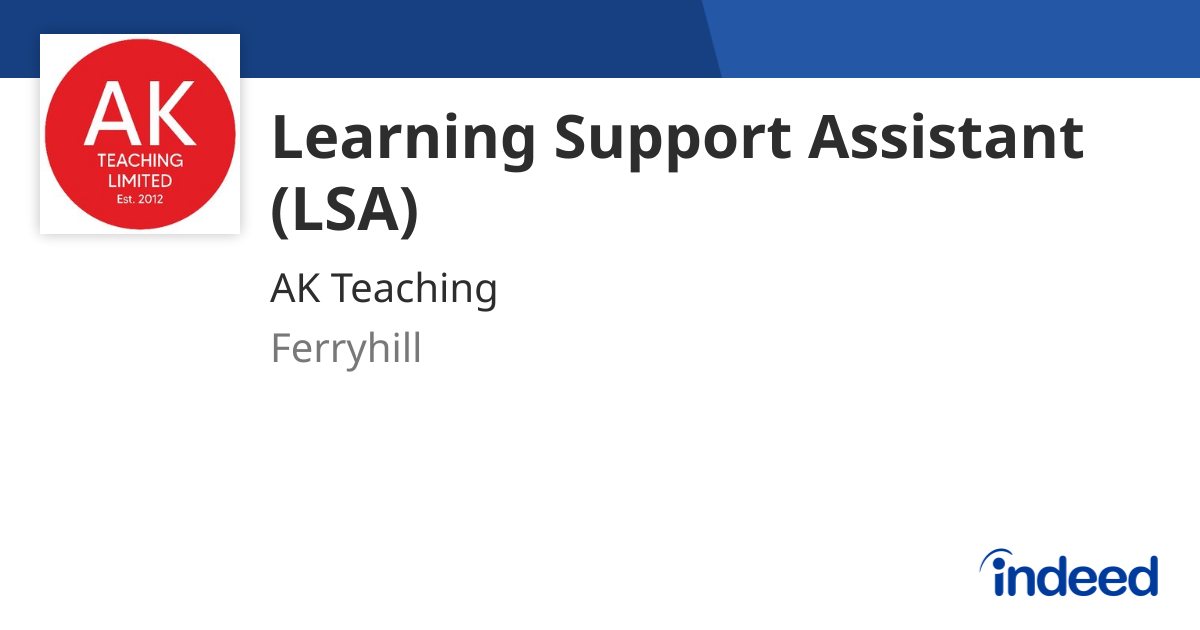 Learning Support Assistant (LSA) - Ferryhill - Indeed.com
