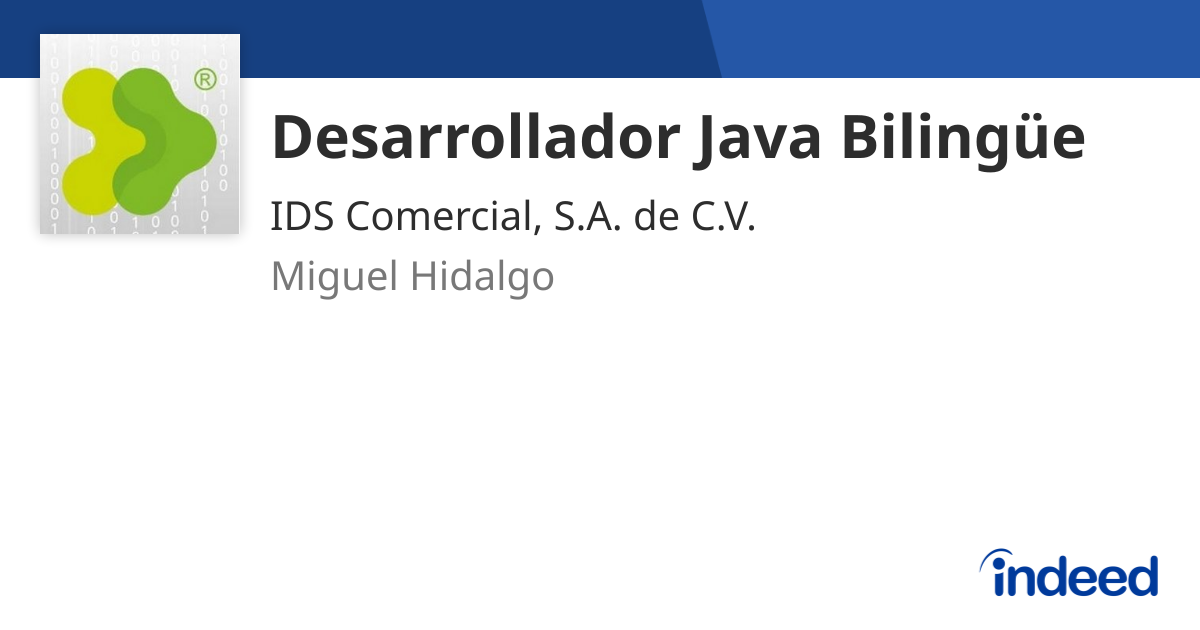 Desarrollador Java Bilingüe - Miguel Hidalgo, CDMX - Indeed.com