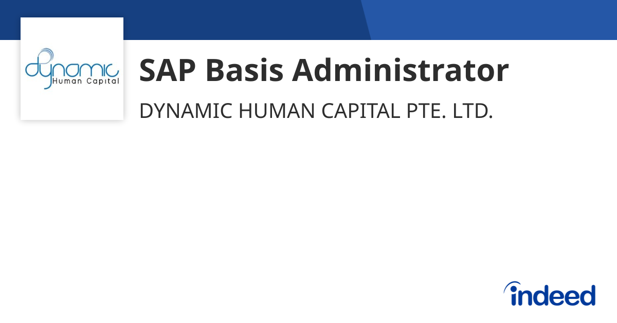SAP Basis Administrator - Singapore - Indeed.com