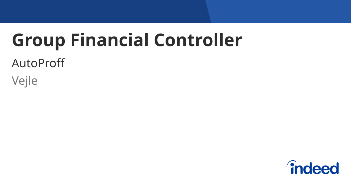 Group Financial Controller - Vejle - Indeed.com
