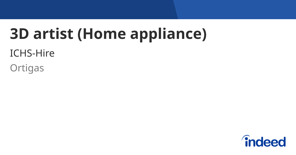 3D artist (Home appliance) - Ortigas - Indeed.com