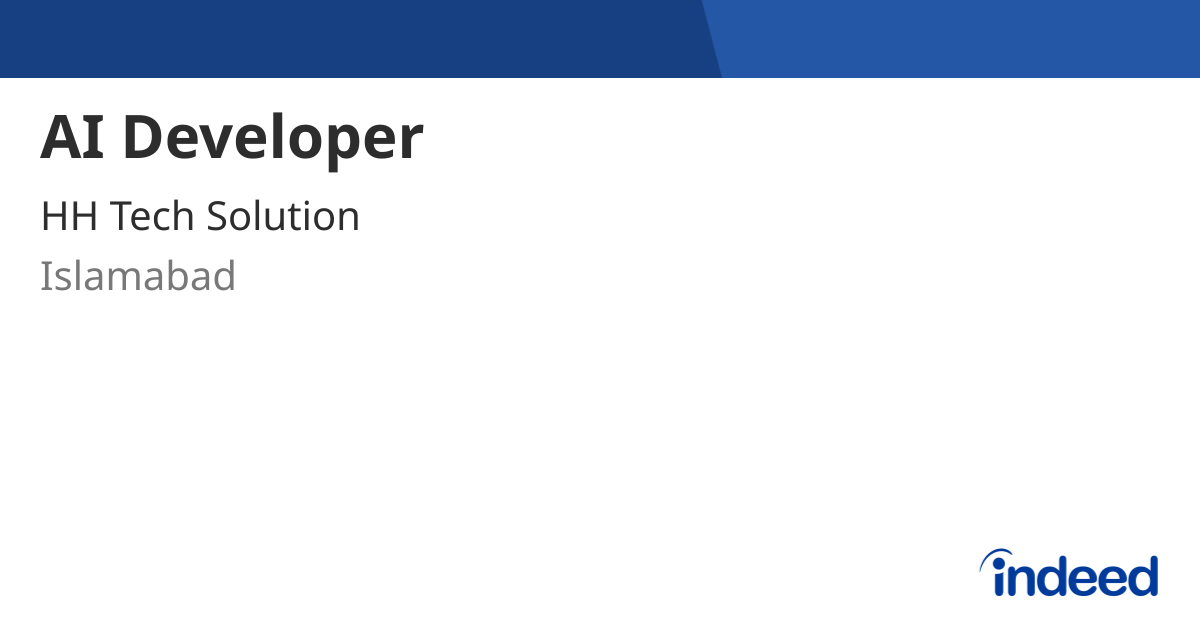 AI Developer - Islamabad - Indeed.com