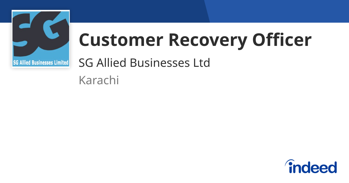 Customer Recovery Officer - Karachi - Indeed.com