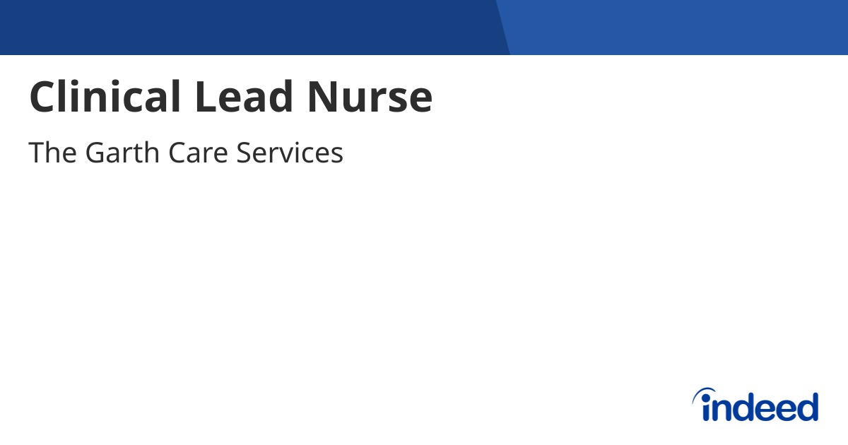 Clinical Lead Nurse - Herefordshire - Indeed.com