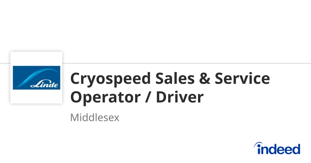 Cryospeed Sales & Service Operator / Driver - Middlesex - Indeed.com