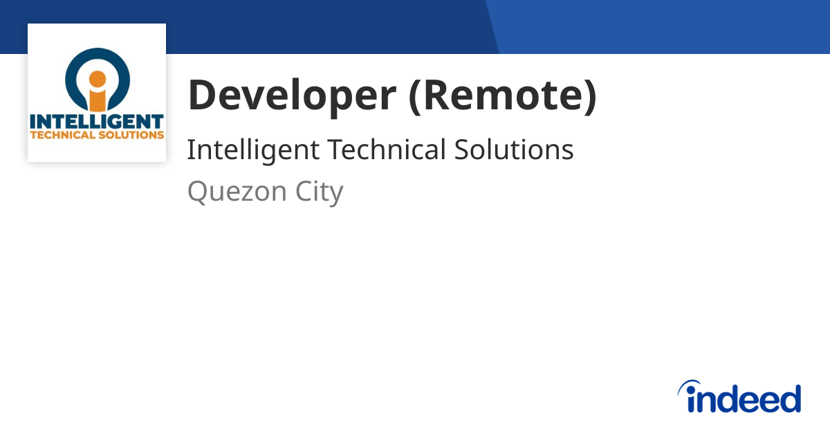 Developer (Remote) - Quezon City - Indeed.com