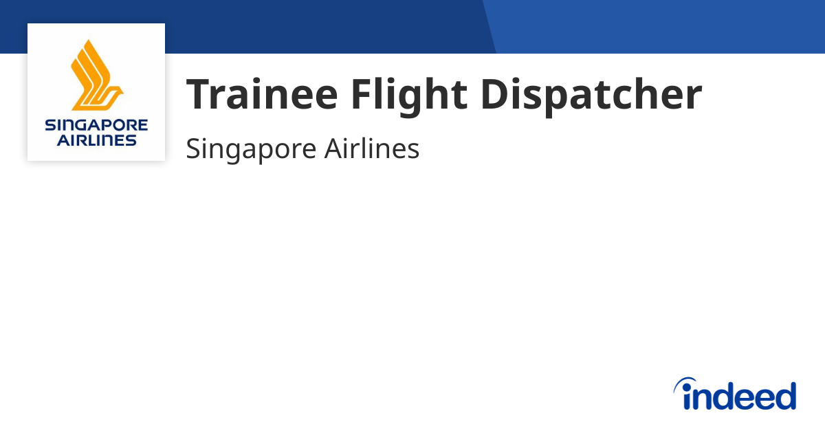 Trainee Flight Dispatcher - Singapore - Indeed.com