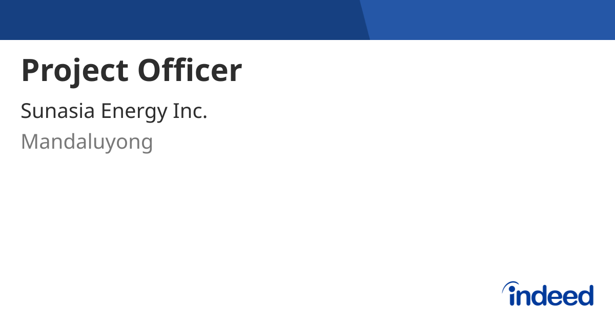 Project Officer - Mandaluyong - Indeed.com