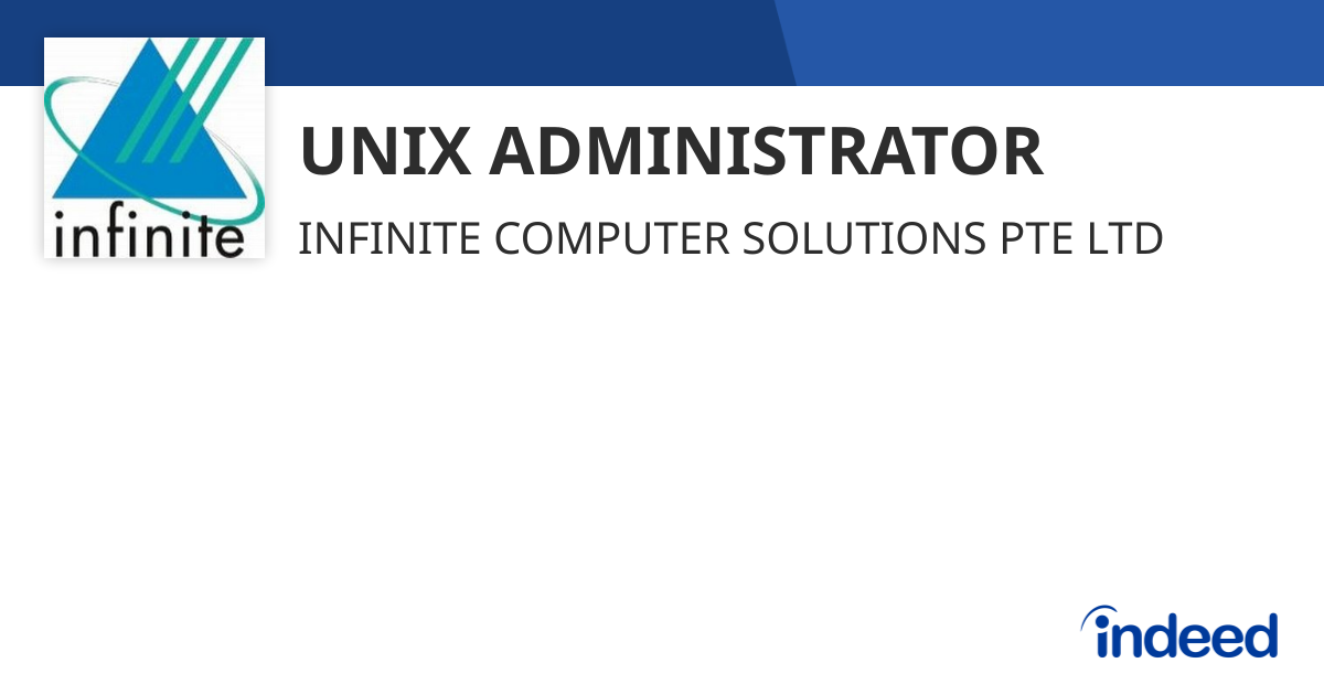 UNIX ADMINISTRATOR - Singapore - Indeed.com