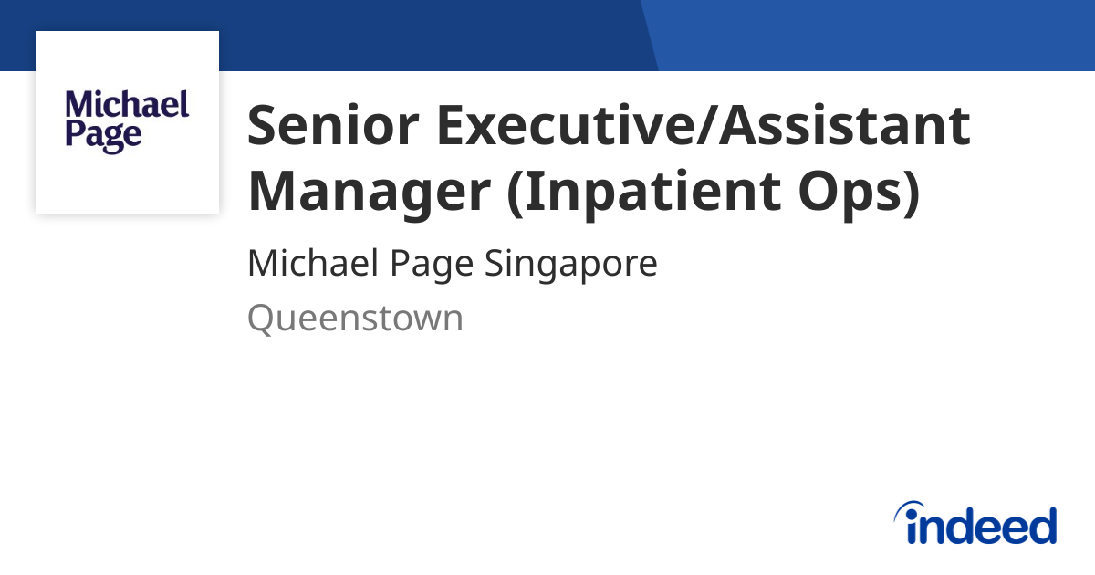 Senior Executive/Assistant Manager (Inpatient Ops) - Singapore 159964 ...