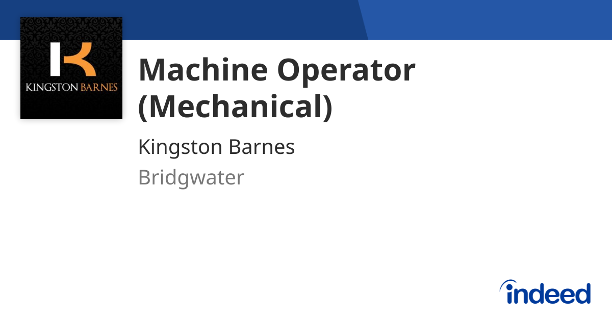 Machine Operator (Mechanical) - Bridgwater TA6 5YS - Indeed.com