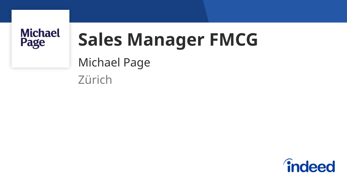 Sales Manager FMCG - Zürich, ZH - Indeed.com