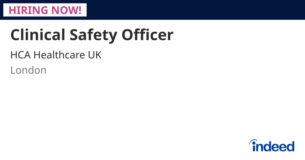 Clinical Safety Officer - London W1G - Indeed.com