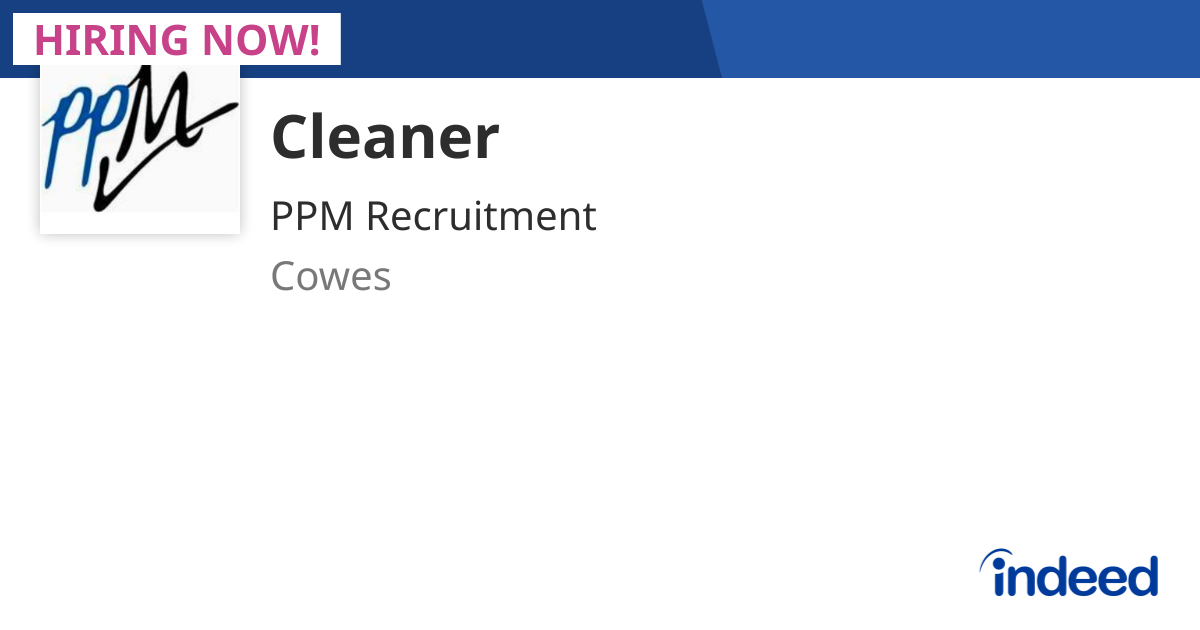 Cleaner - Cowes PO31 7UW - Indeed.com