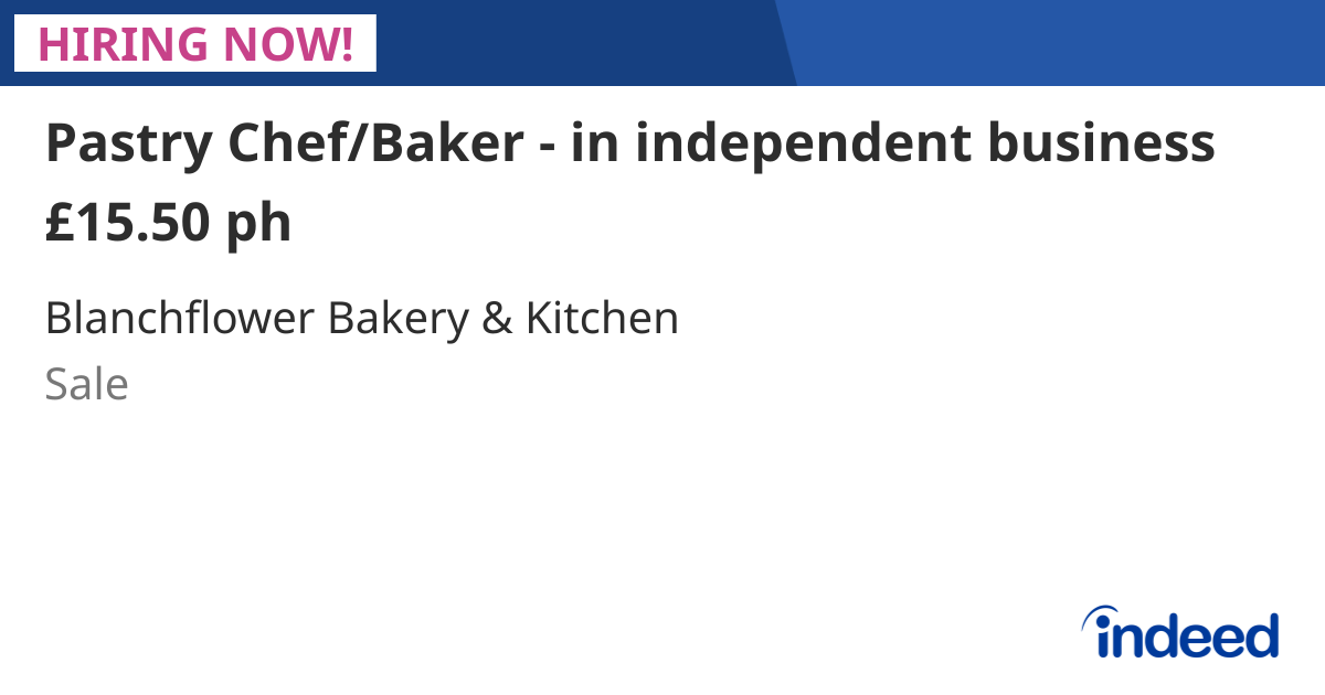 Pastry Chef/Baker - in independent business £15.50 ph - Sale M33 7XZ ...