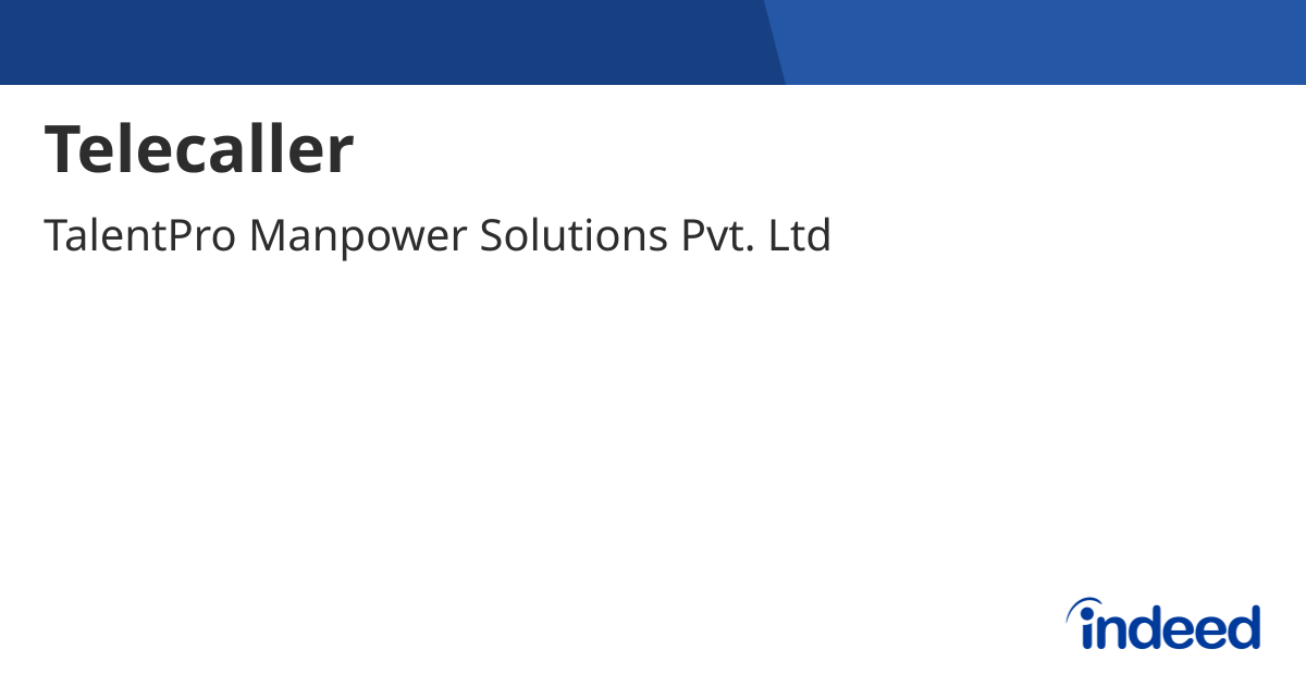 Telecaller - Alkapuri, Vadodara, Gujarat - Indeed.com