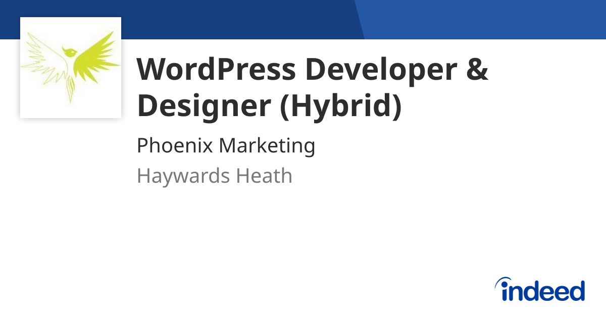WordPress Developer & Designer (Hybrid) - Haywards Heath RH16 4QJ - Indeed.com