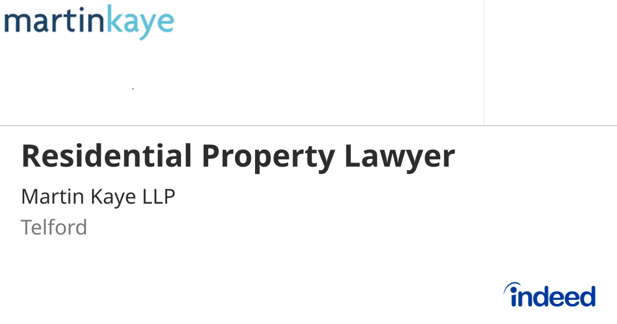 Residential Property Lawyer - Telford TF3 4LY - Indeed.com
