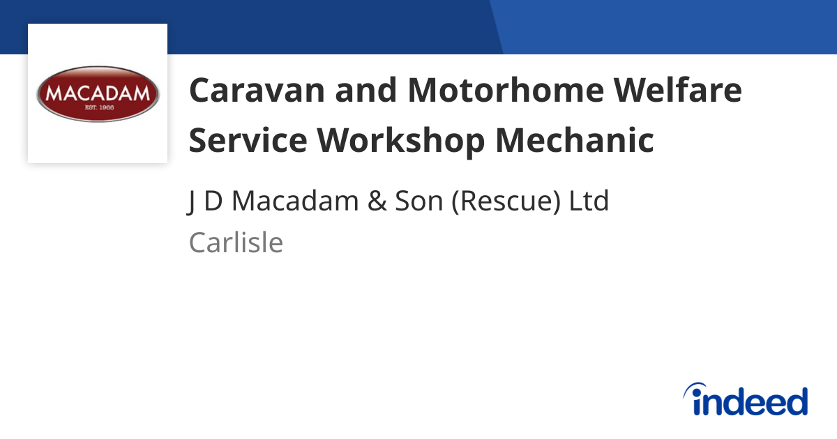 Caravan and Motorhome Welfare Service Workshop Mechanic - Carlisle ...