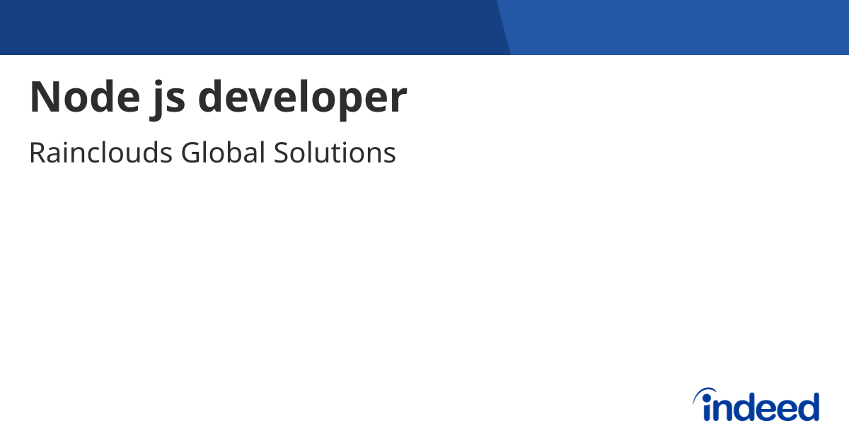 Node js developer - Pune District, Maharashtra - Indeed.com