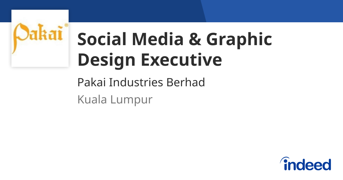 Social Media & Graphic Design Executive - Kuala Lumpur - Indeed.com