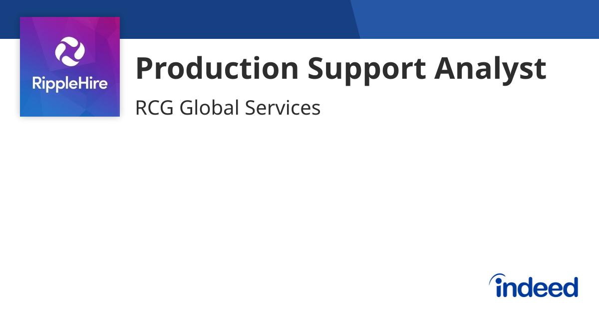 Production Support Analyst - Philippines - Indeed.com
