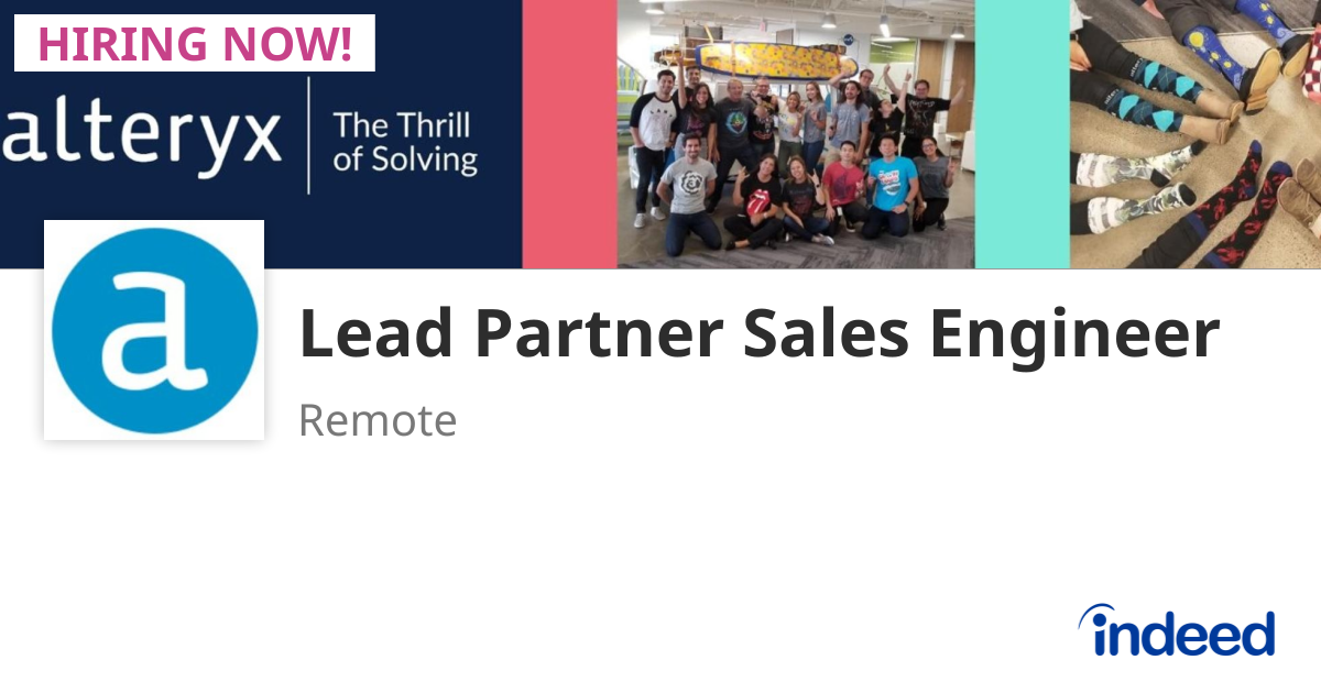Lead Partner Sales Engineer - Remote - Indeed.com