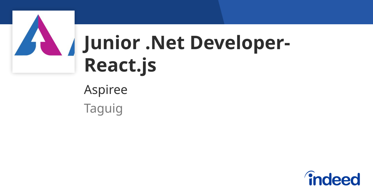Junior .Net Developer- React.js - Taguig - Indeed.com