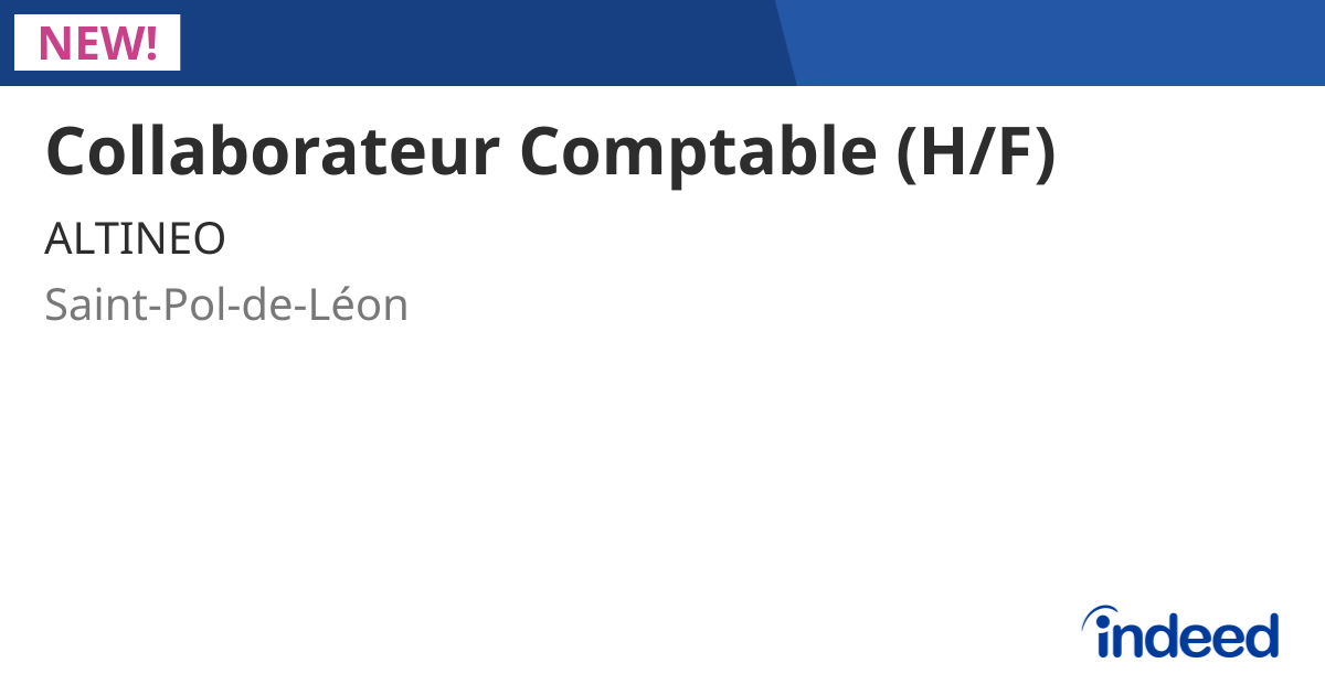 Collaborateur Comptable (H/F) - 29250 Saint-Pol-de-Léon - Indeed.com