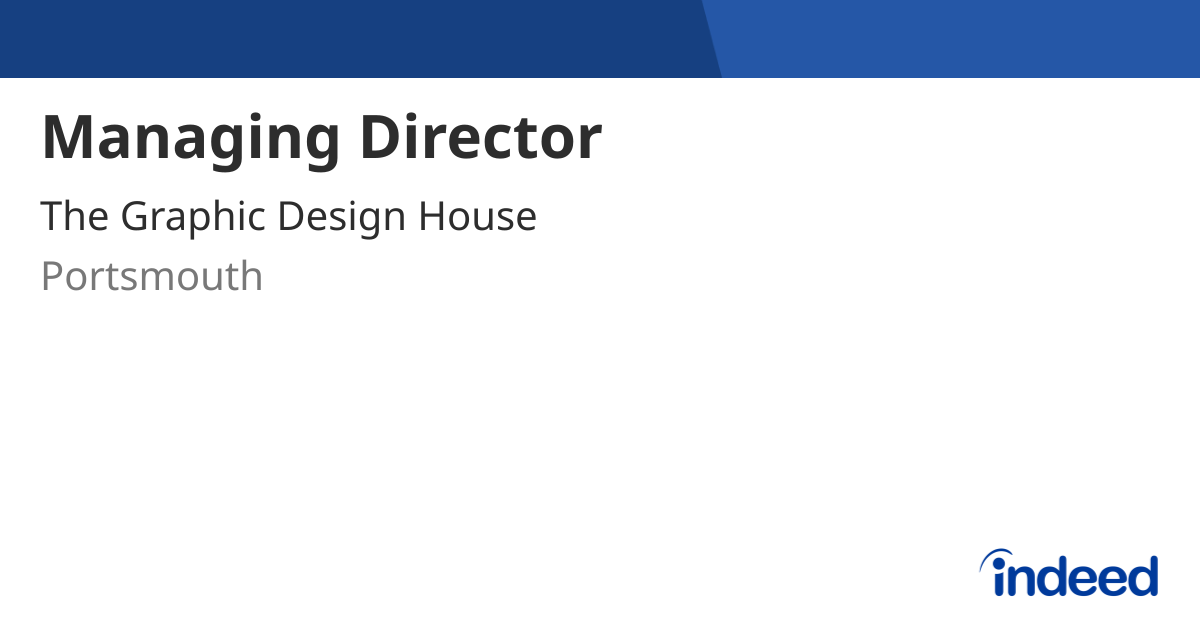 Managing Director - Portsmouth PO6 1TB - Indeed.com
