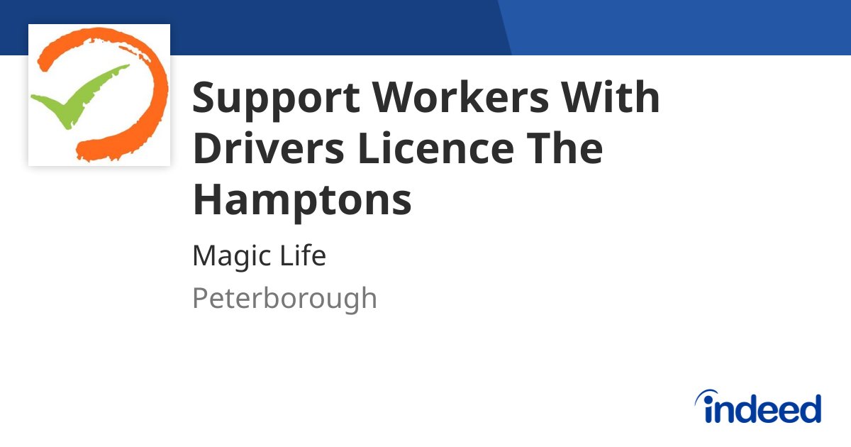 Support Workers With Drivers Licence The Hamptons - Peterborough ...