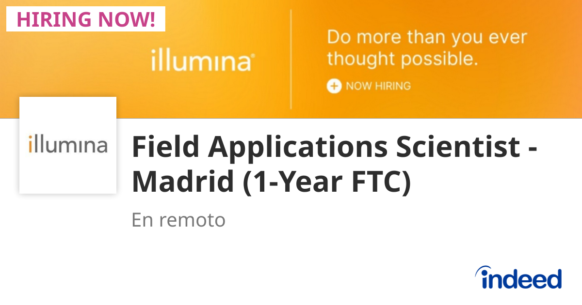 Field Applications Scientist - Madrid (1-Year FTC) - En remoto - Indeed.com