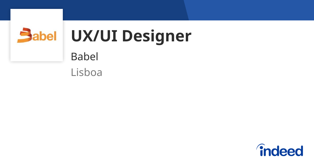 UX/UI Designer - Lisboa - Indeed.com