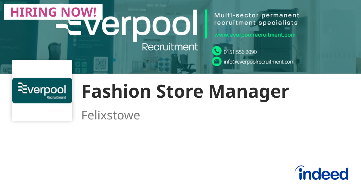 Fashion Store Manager - Felixstowe - Indeed.com