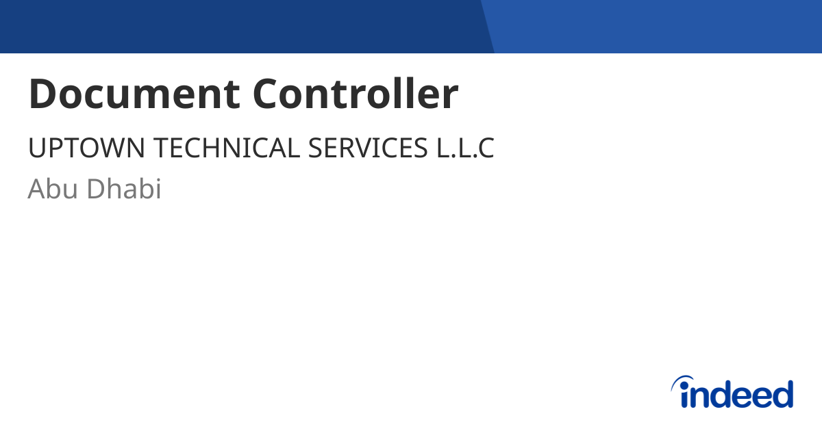 Document Controller - Abu Dhabi - Indeed.com