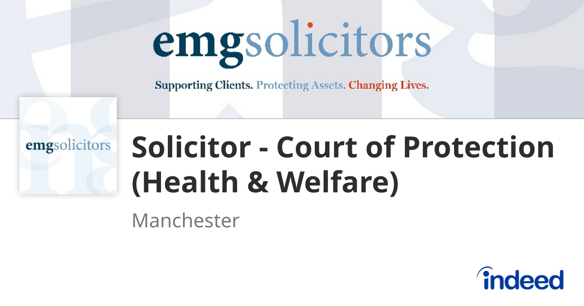 Solicitor - Court of Protection (Health & Welfare) - Manchester ...