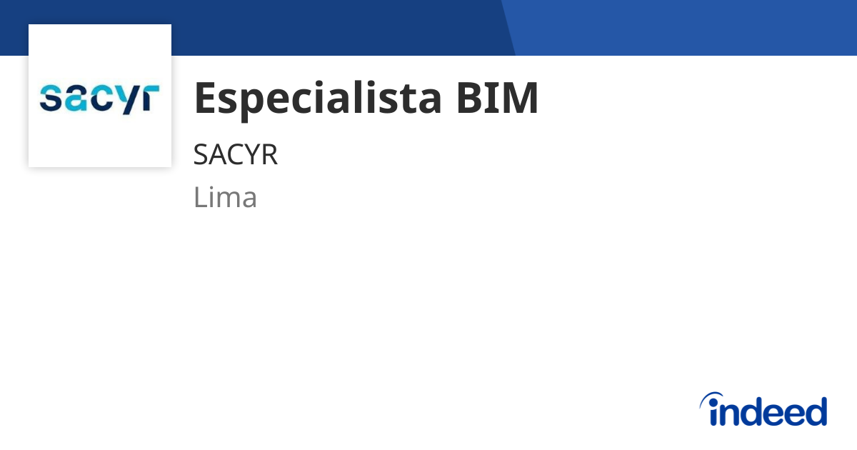 Especialista BIM - Lima, Lima - Indeed.com