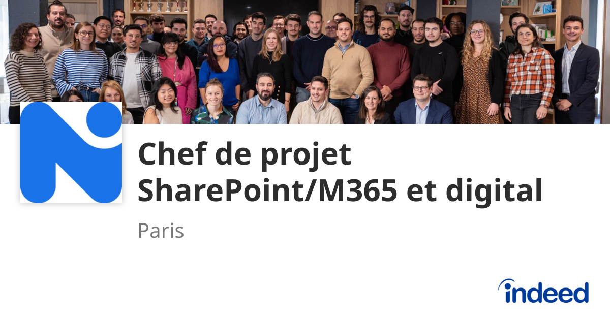 Chef de projet SharePoint/M365 et digital H/F - Paris (75) - Indeed.com