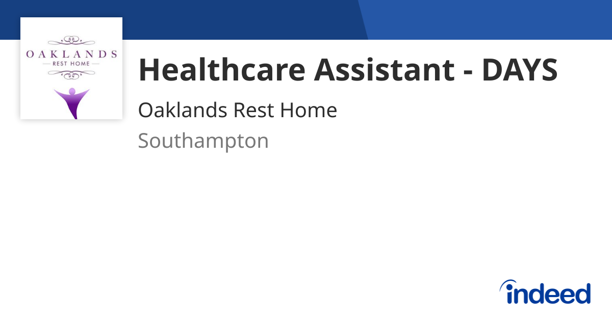 Healthcare Assistant - DAYS - Southampton SO40 4WW - Indeed.com