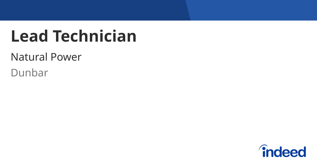 Lead Technician - Dunbar EH42 1SH - Indeed.com