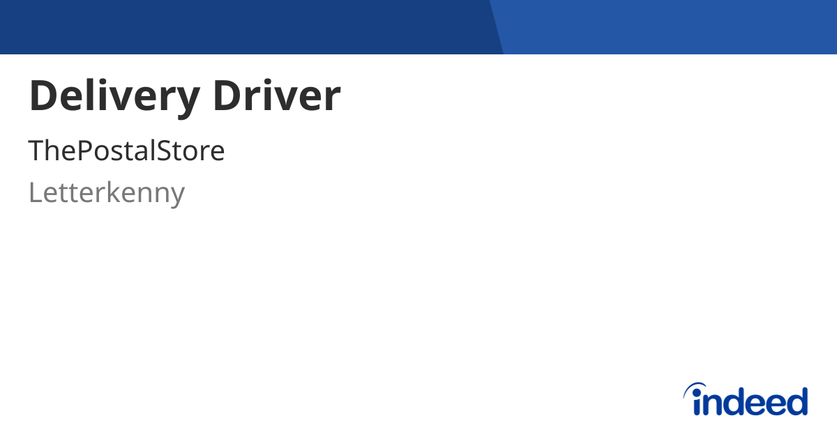 Delivery Driver - Letterkenny, County Donegal - Indeed.com